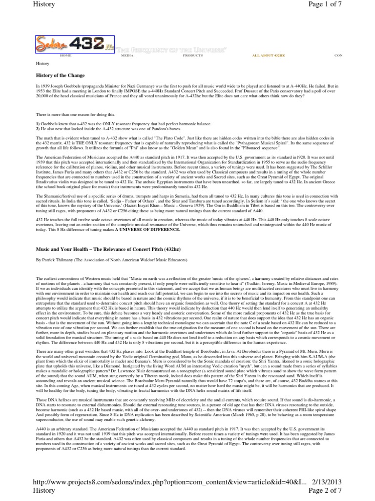 A432-Music Tuning Schematic PDF | PDF | Pitch (Music) | Radioactive Decay