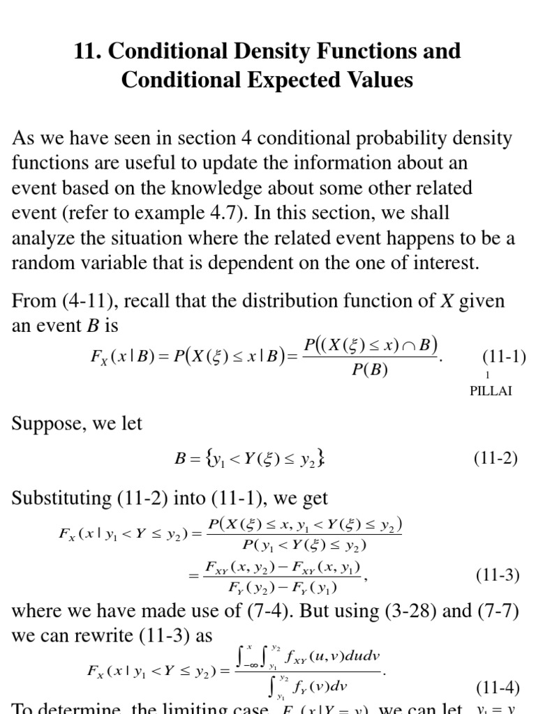 Conditional Density Functions and Conditional Expected Values | PDF ...