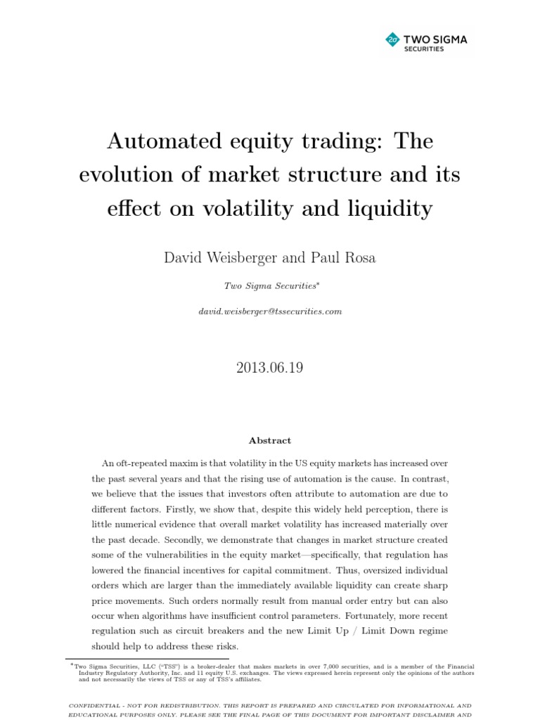 Automated Equity Trading: The Evolution of Market Structure and Its Effect On Volatility and ...