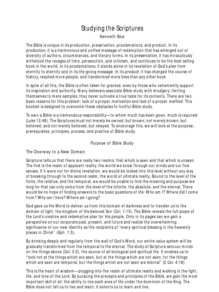 Studying The Scriptures | PDF | Revelation | Bible