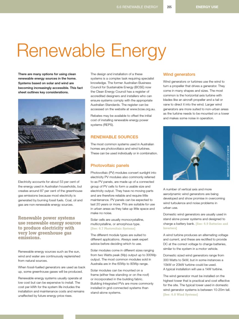 Renewable Energy - 6.6 | PDF | Photovoltaics | Wind Power