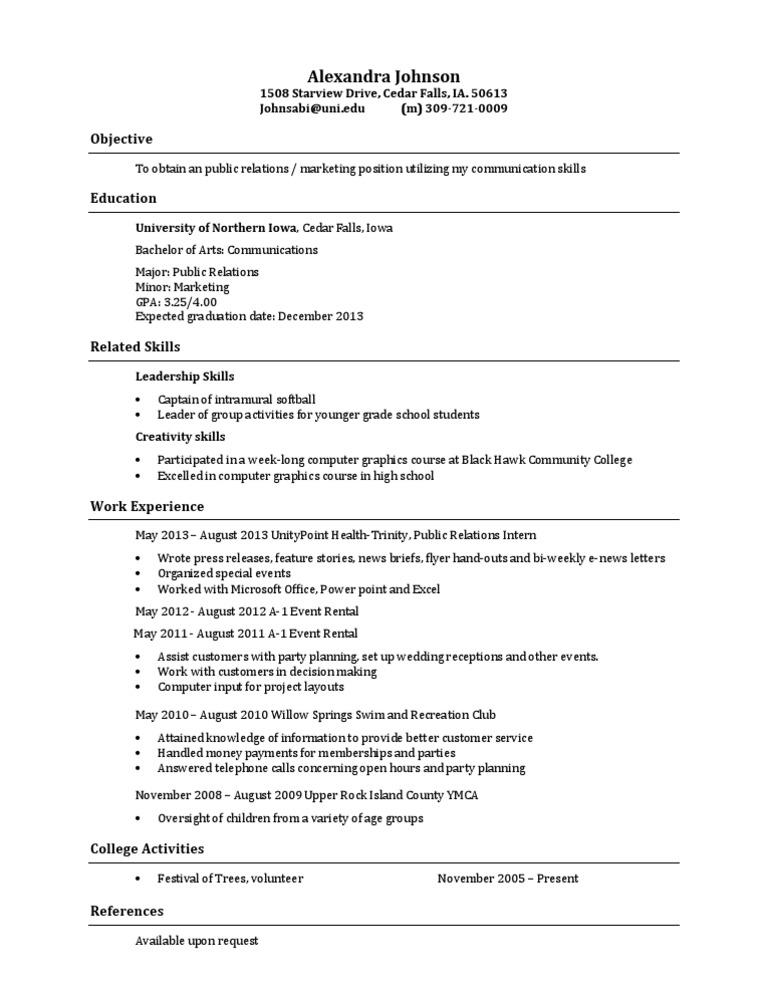 Alexandra Johnson Resume Jan 20131 | PDF