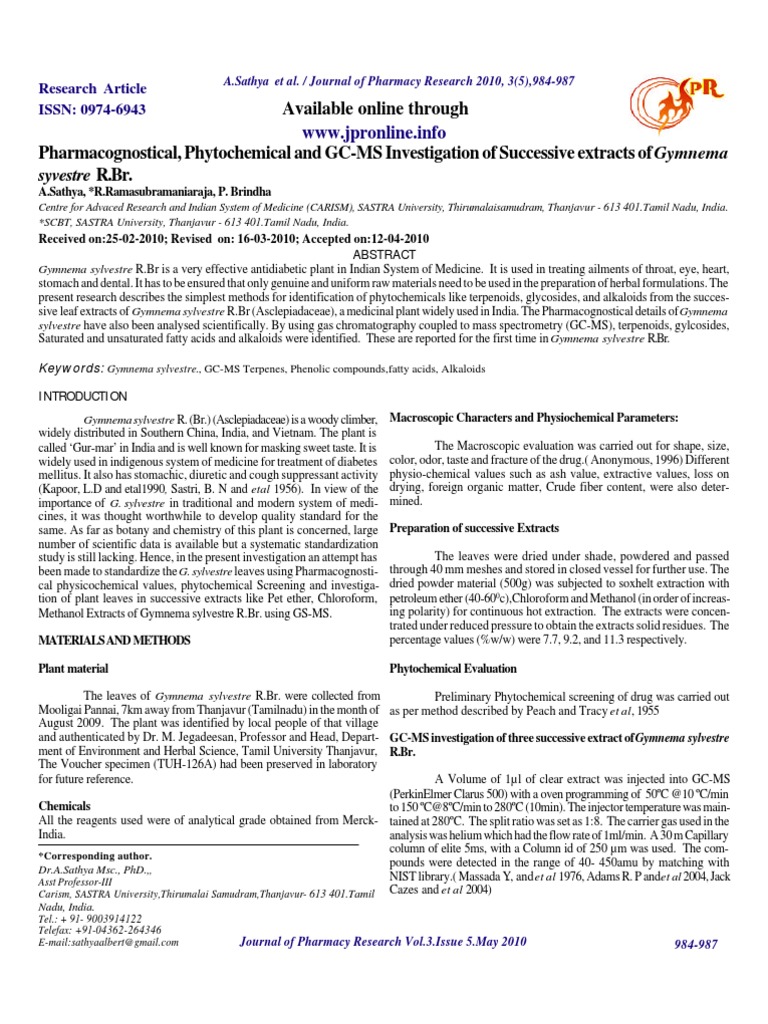 HGJJH | Download Free PDF | Phenols | Gas Chromatography–Mass Spectrometry