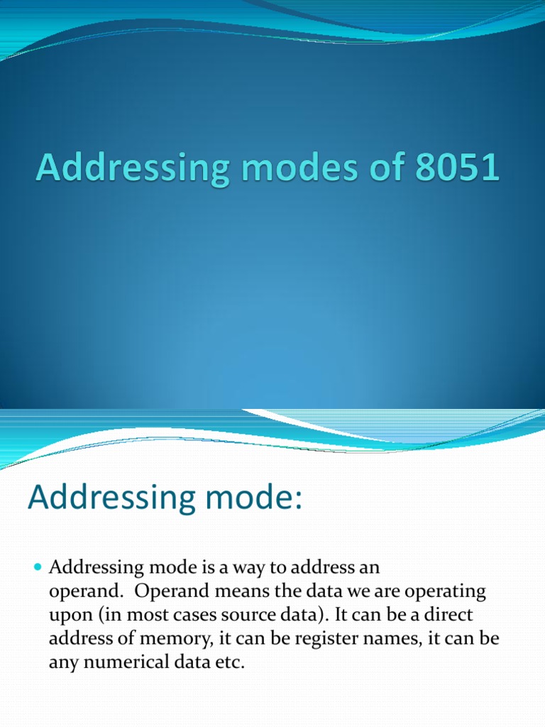 8051 Microcontroller Addressing Modes | PDF | Instruction Set | Electronic Engineering