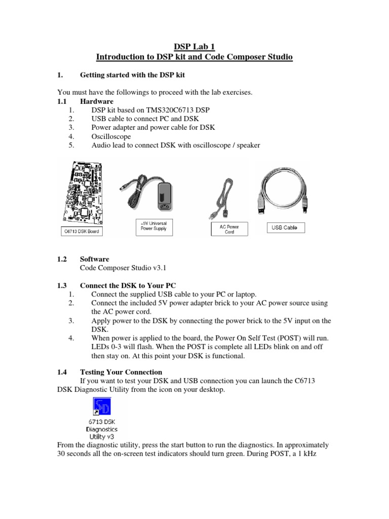 DSP Lab 1 Introduction To DSP Kit and Code Composer Studio | PDF | Debugging | Computer File