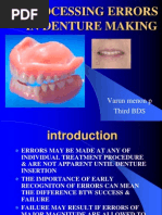 Proccessing Errors of Complete Denture | PDF | Dentures | Chemistry