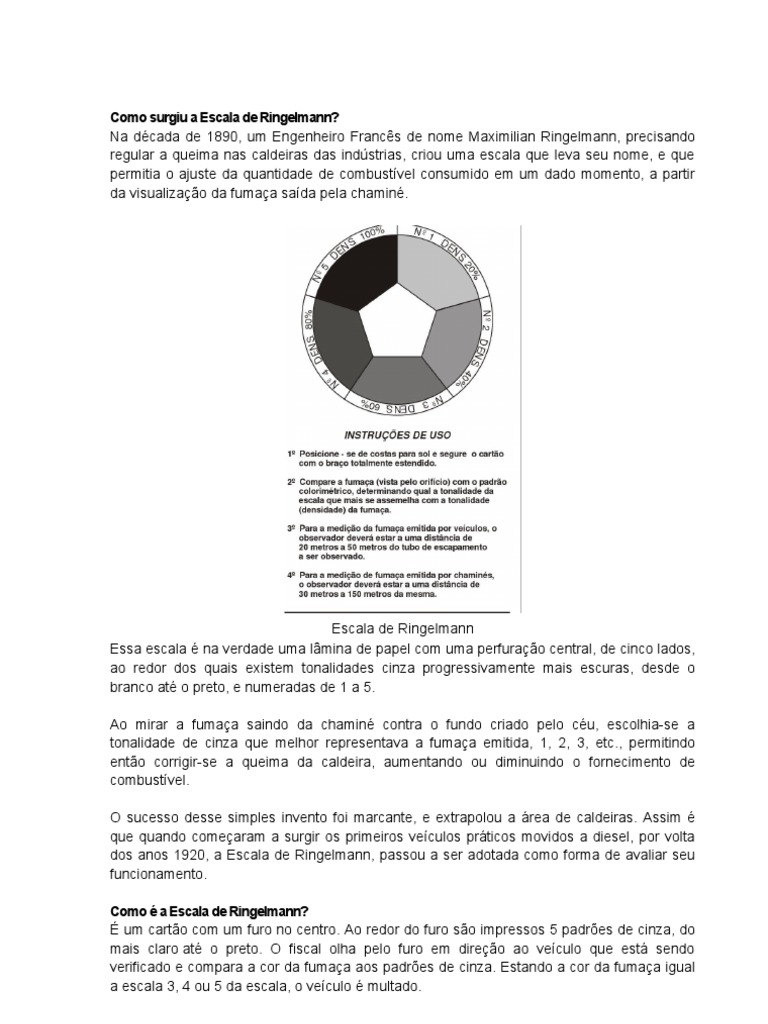 Escala de Ringelmann | PDF | Poluição do ar | Carro