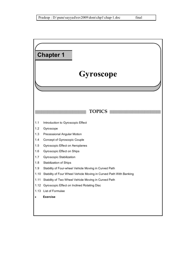 Gyrascope | PDF | Rotation Around A Fixed Axis | Gyroscope