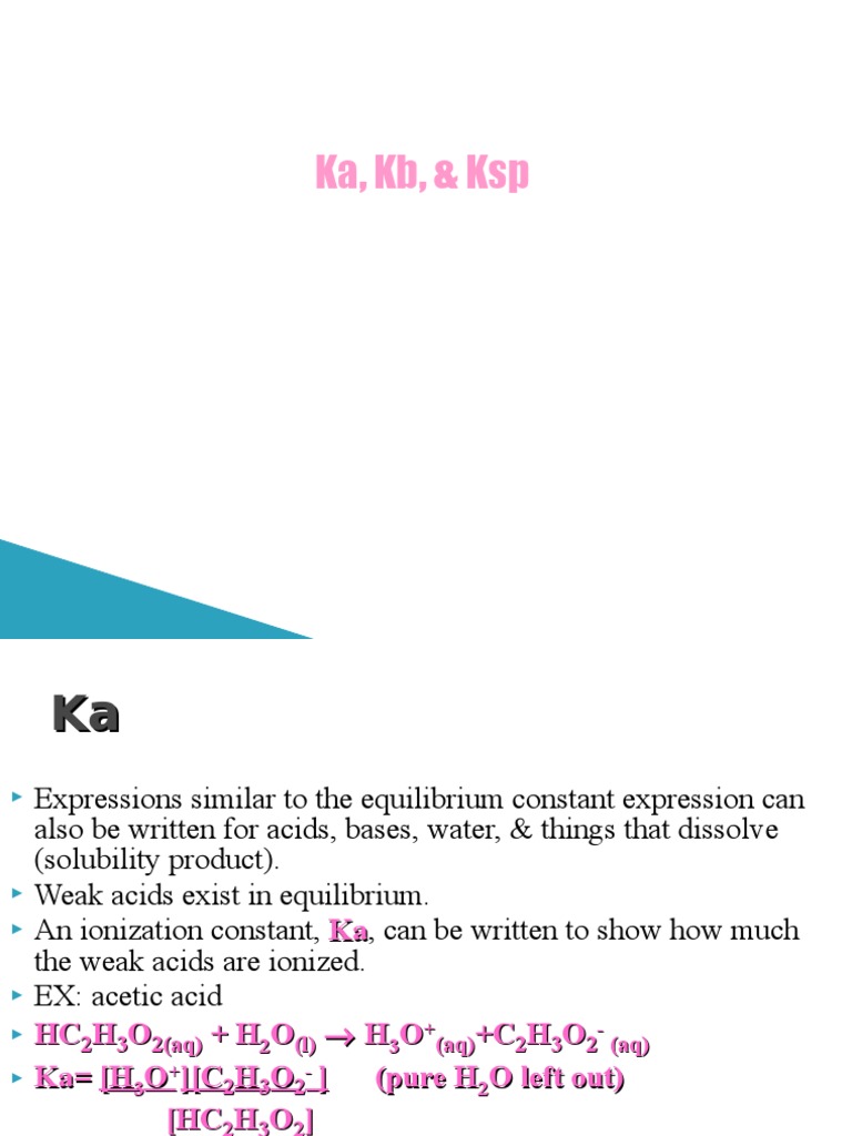 Ka KB Ksppreap | PDF | Acid | Acid Dissociation Constant