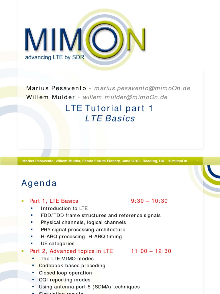 LTE Tutorial | PDF | Duplex (Telecommunications) | Broadcast Engineering