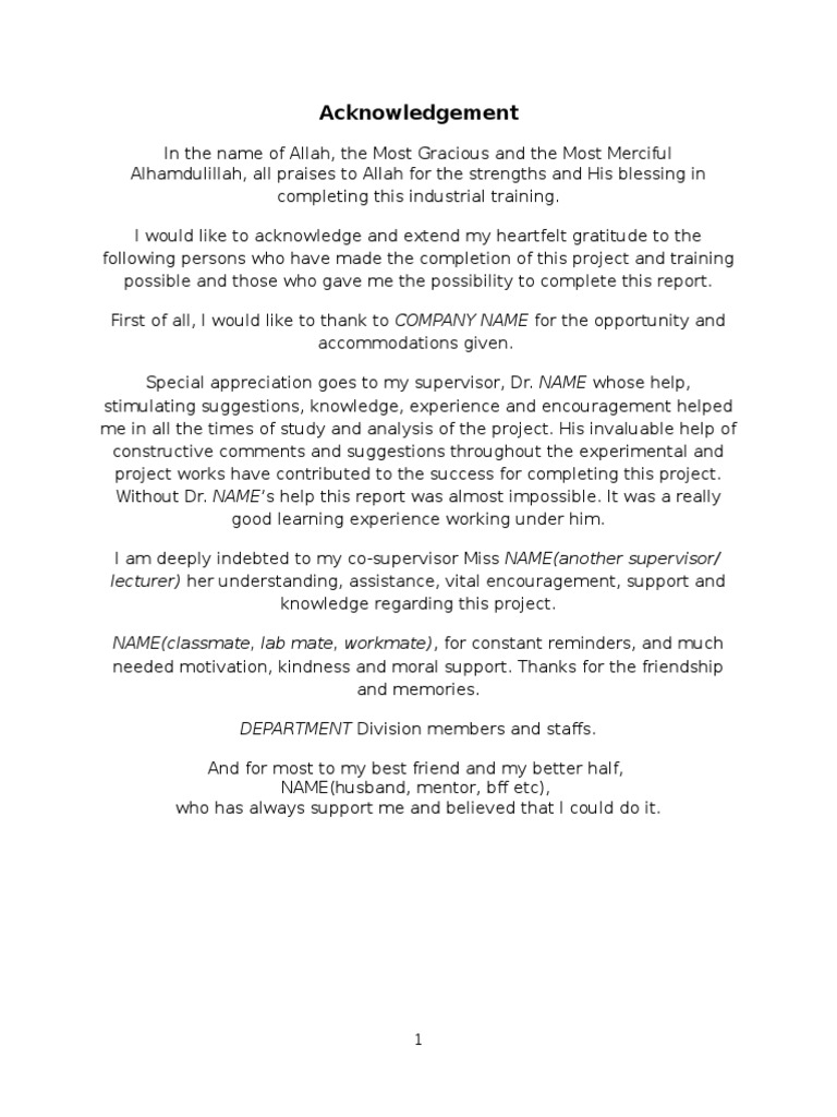 Acknowledgement (Penghargaan) | PDF