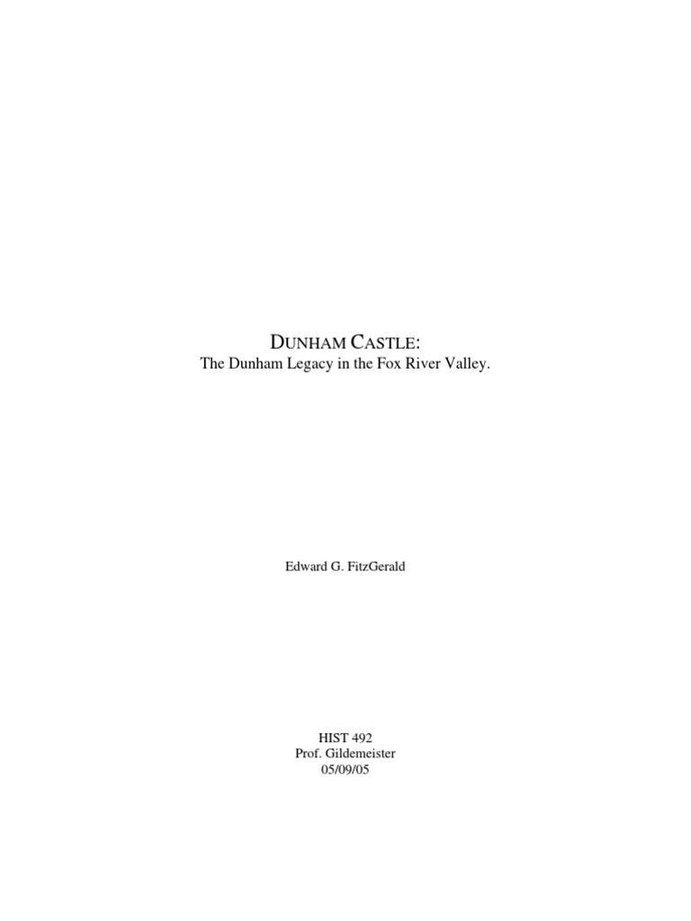 DUNHAM CASTLE: The Dunham Legacy in The Fox River Valley | PDF | Art Media
