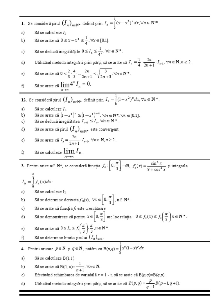 Bac Integrale Recurente | PDF
