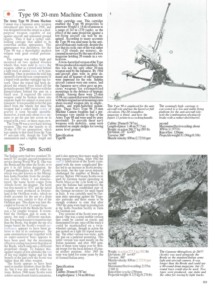 Type 98 20mm Machine Cannon | PDF | Anti Aircraft Warfare | Cannon