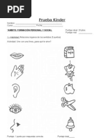 Prueba Diagnóstica para Kínder | PDF | Educación de la primera infancia