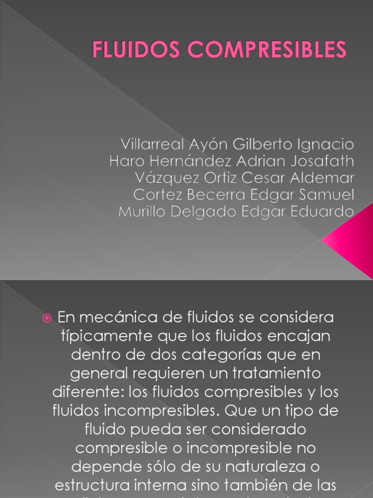 FLUIDOS COMPRESIBLES | Flujo compresible | Mecanica clasica