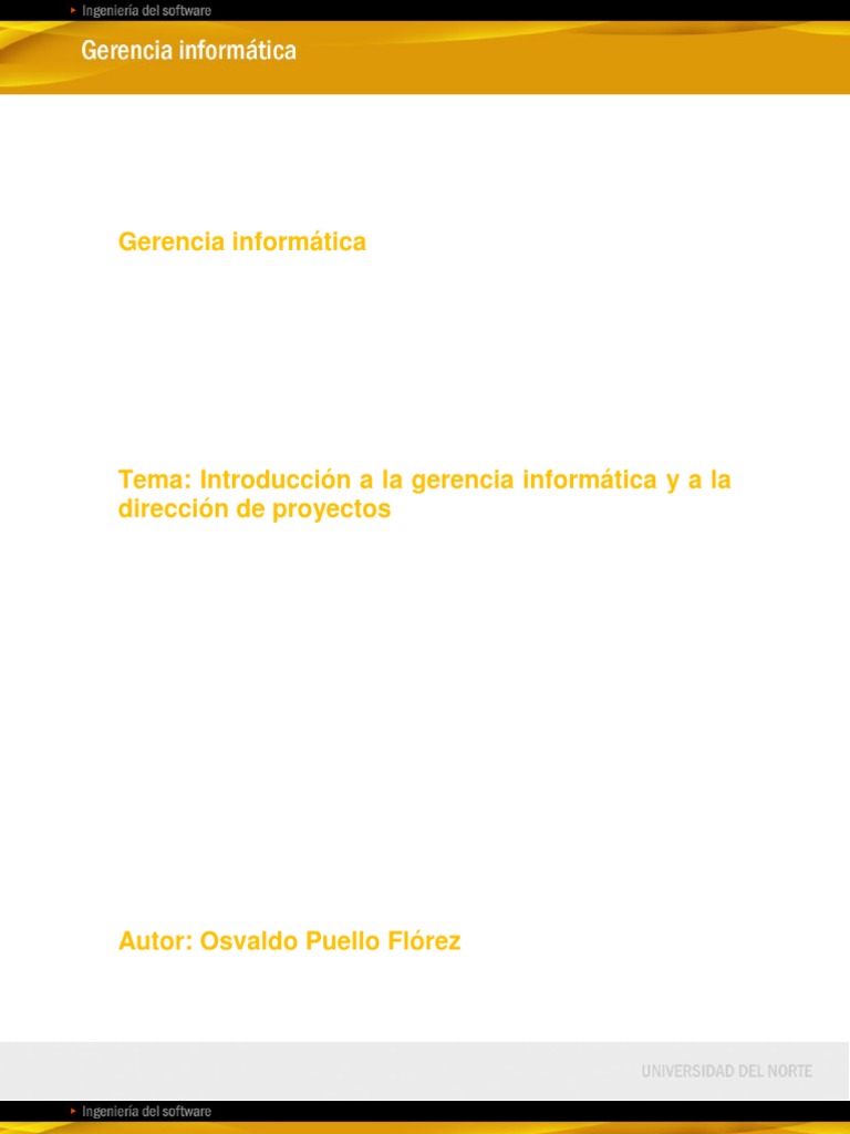 Introducción a la Gerencia Informática | PDF | Planificación | Proceso ...