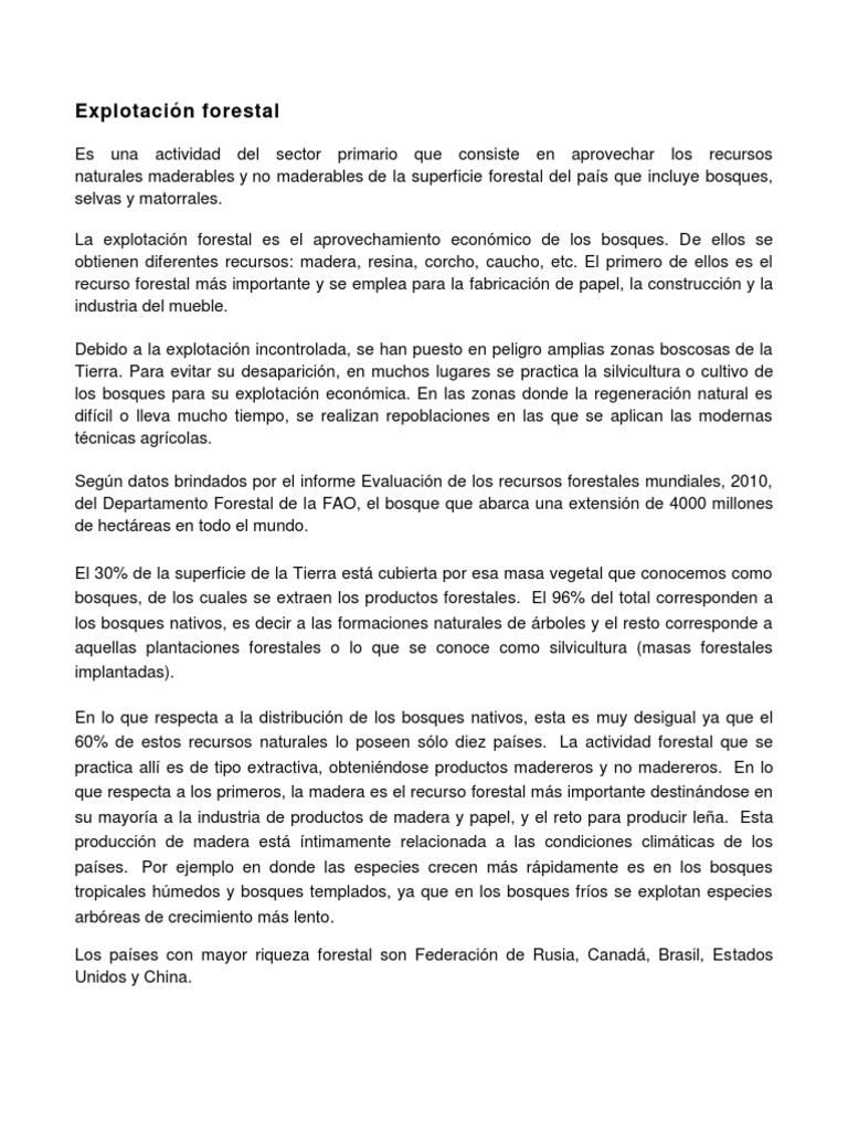 Explotación Forestal | PDF | Los bosques | Brasil