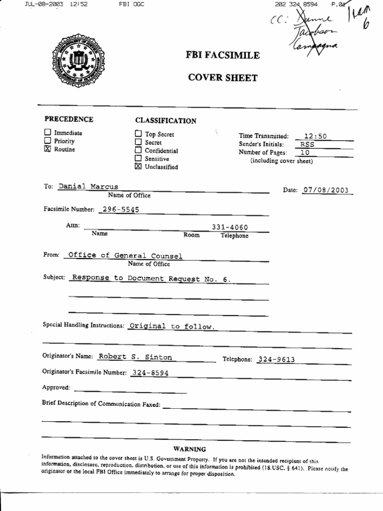 DM B8 Team 6 FDR - FBI Responses To Document Request 6 - W Withdrawal ...