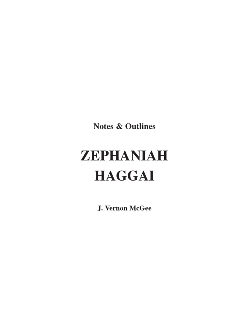 Zephaniah Haggai: Notes & Outlines | PDF | Second Temple | Last Judgment