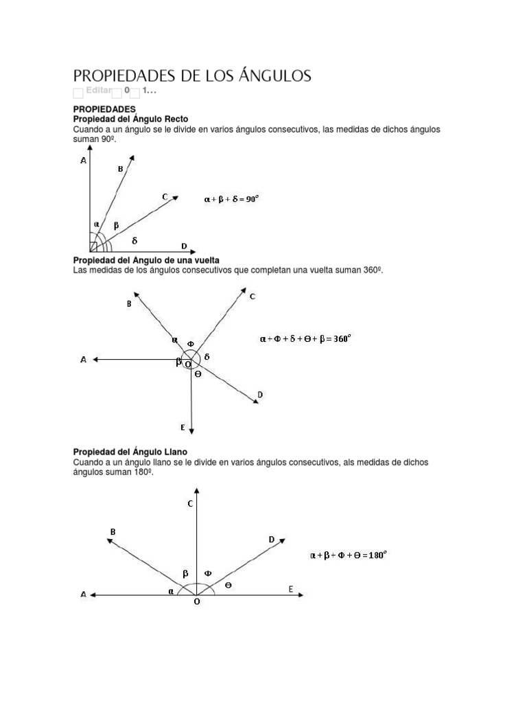 Propiedades de los Ángulos Geométricos | PDF | Triángulo | Funciones ...