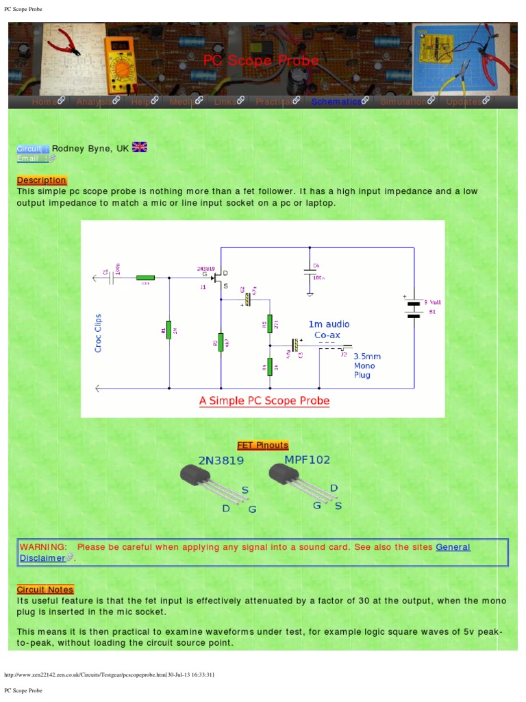 PC Scope Probe | PDF | Electrical Connector | Electricity