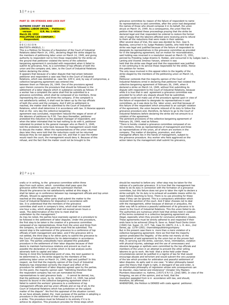 Part II - On Strikes and Lock Outs | PDF | Strike Action | Collective ...