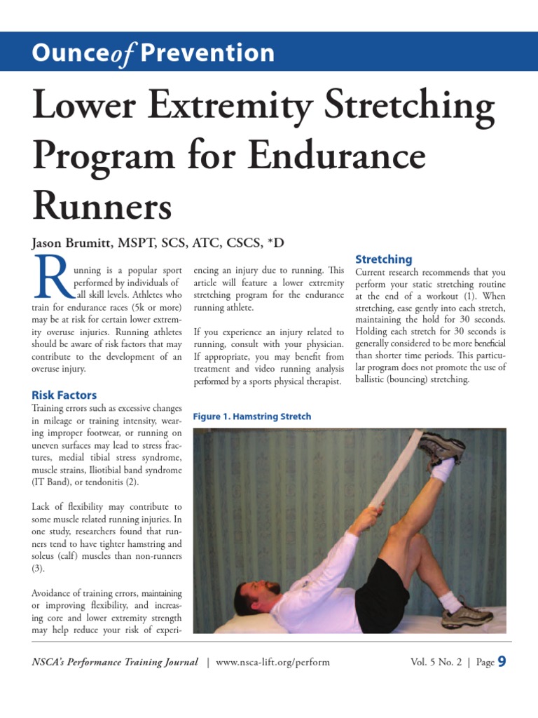 Lower Extremity Stretching For Endurance Runners | PDF | Human Leg | Foot