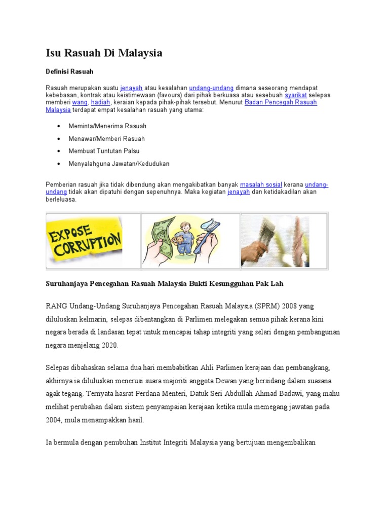 Isu Rasuah Di Malaysia | PDF