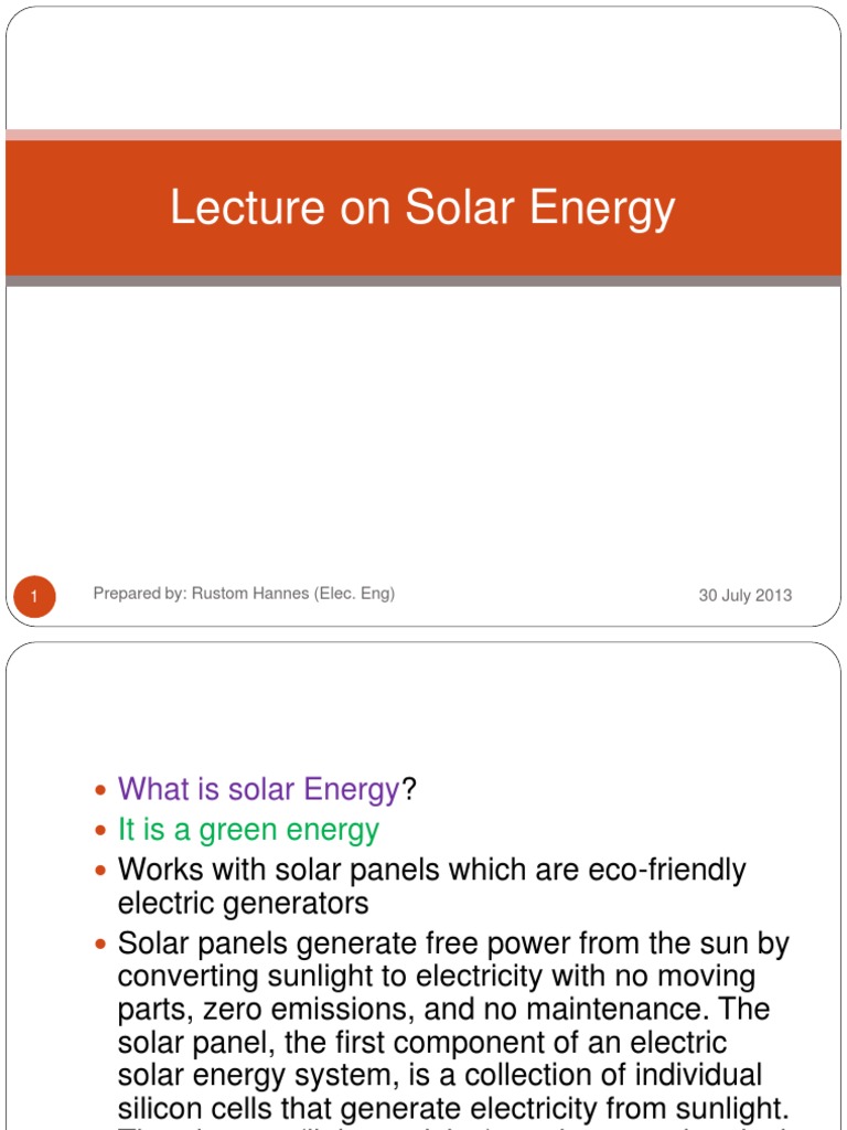 Solar Energy Seminar Overview | PDF | Power Inverter | Photovoltaics