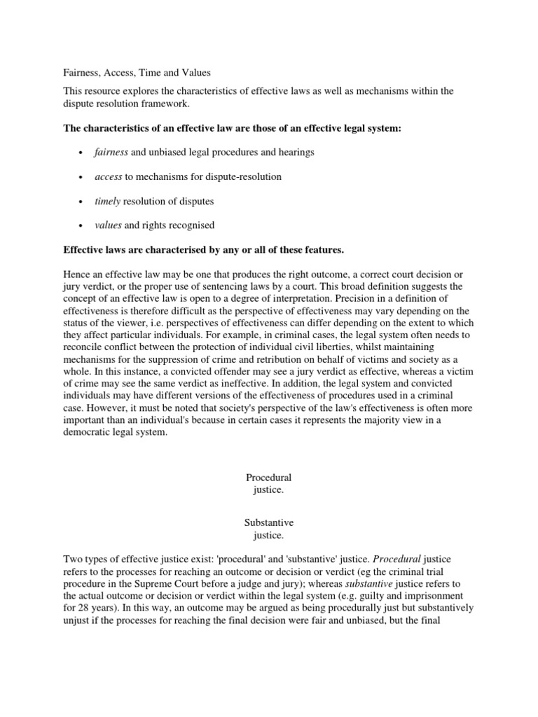 The Characteristics of An Effective Law Are Those of An Effective Legal ...
