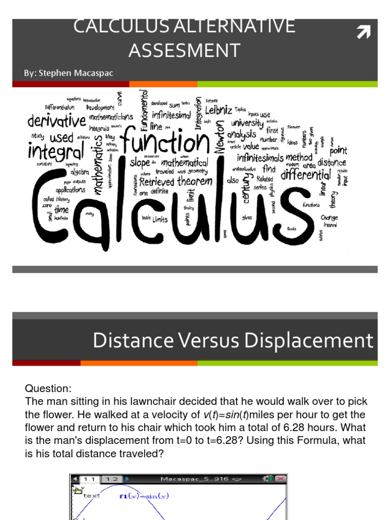 Distance and Displacement in Calculus | PDF | Velocity | Distance