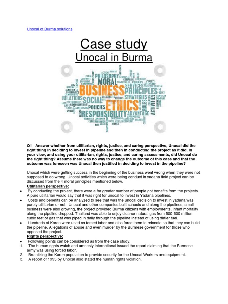 Unocal of Burma Solutions | PDF | Myanmar | Natural Gas
