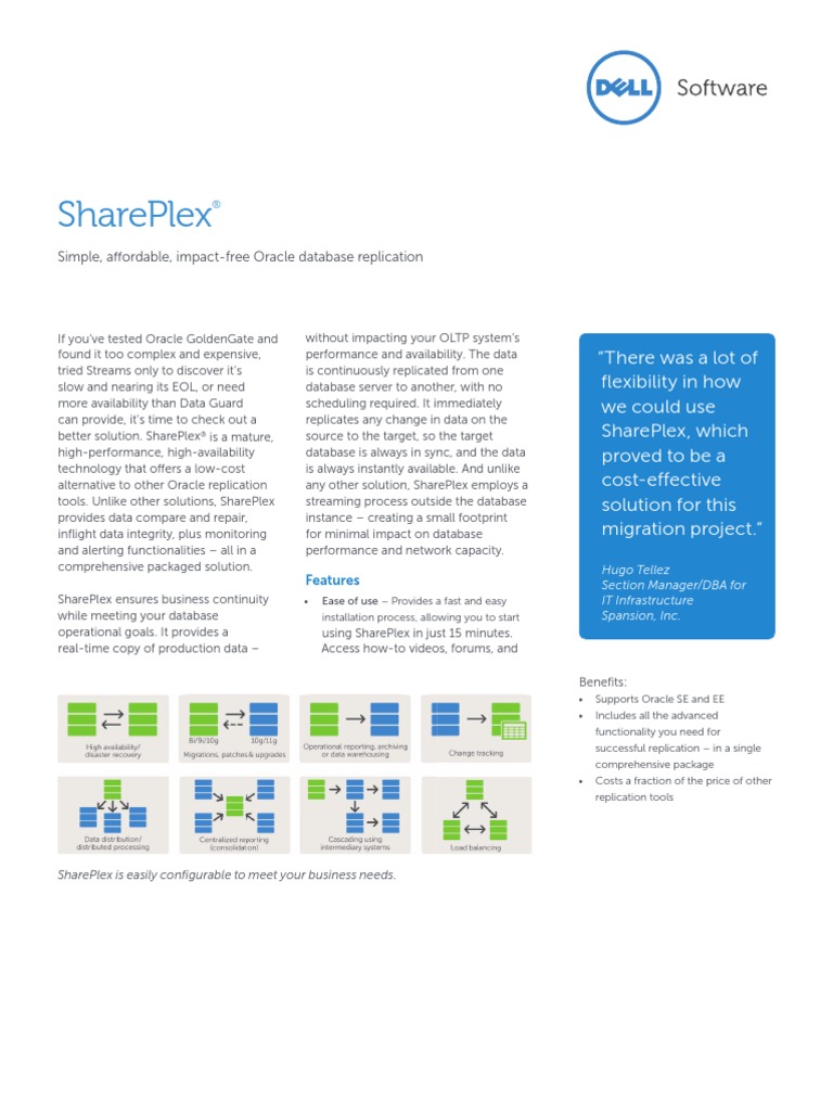 Shareplex For Oracle Datasheet 1934 | PDF | Oracle Database | Replication (Computing)