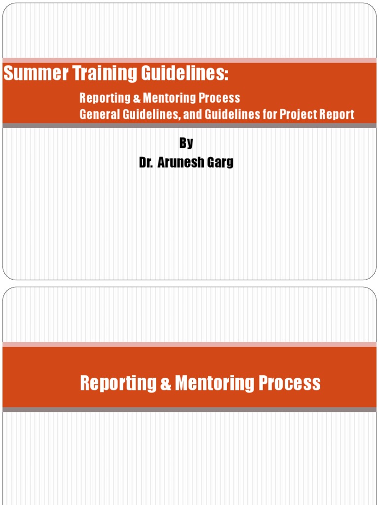 Summer Training Reporting Guidelines | PDF | Data Analysis | Marketing
