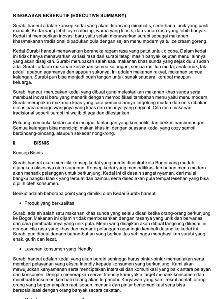 Kedai Surabi Haneut: Inovasi Makanan Khas Sunda | PDF