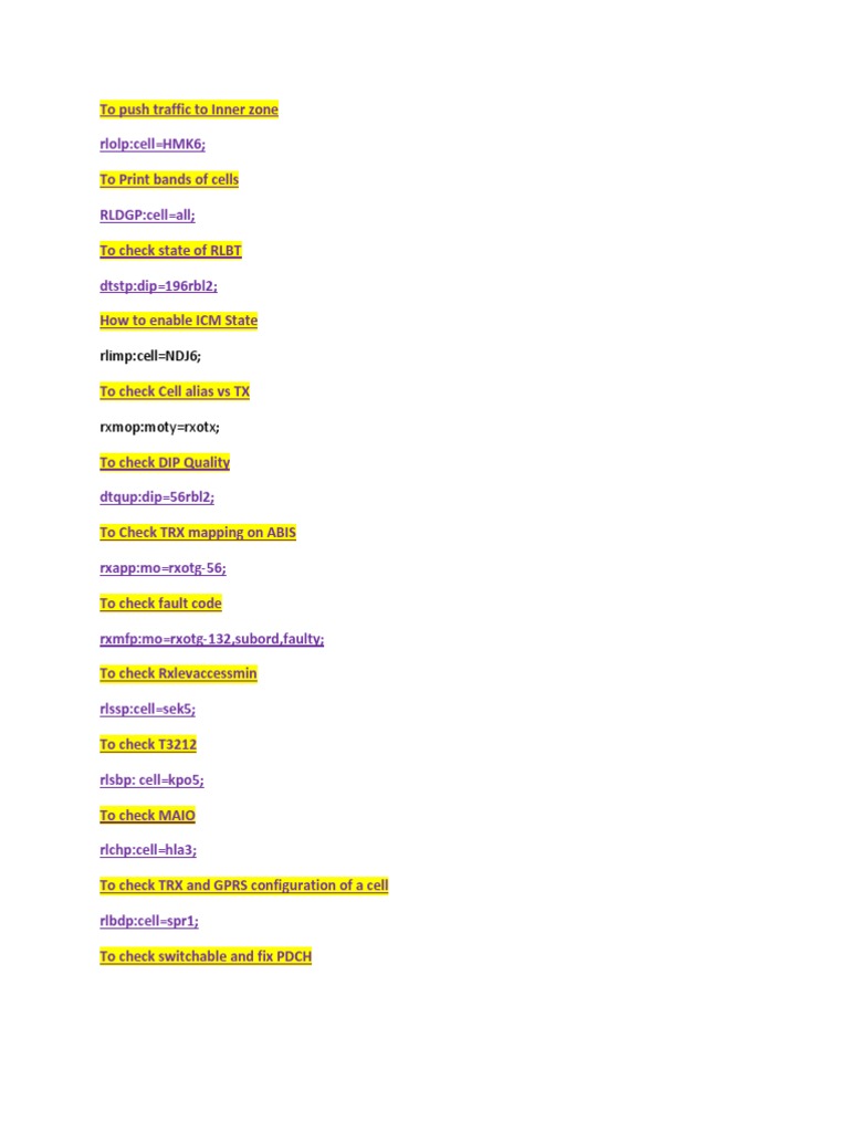 Ericsson Commands | PDF | Wireless | Networks