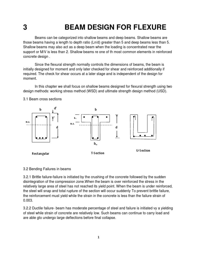 Design For Flexure-Wsd | PDF | Bending | Beam (Structure)