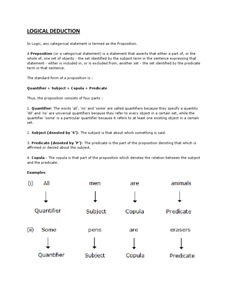 Logical Deduction | Proposition | Inference