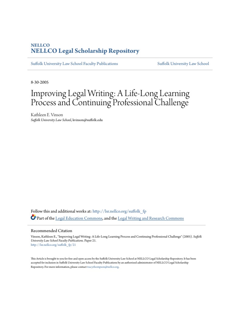 Improve Legal Writing | Download Free PDF | Lawyer | Legal Education