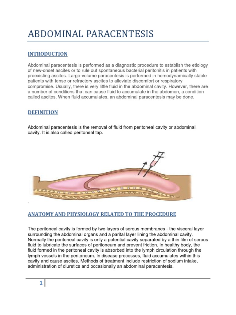 Abdominal Paracentesis | PDF | Peritoneum | Abdomen