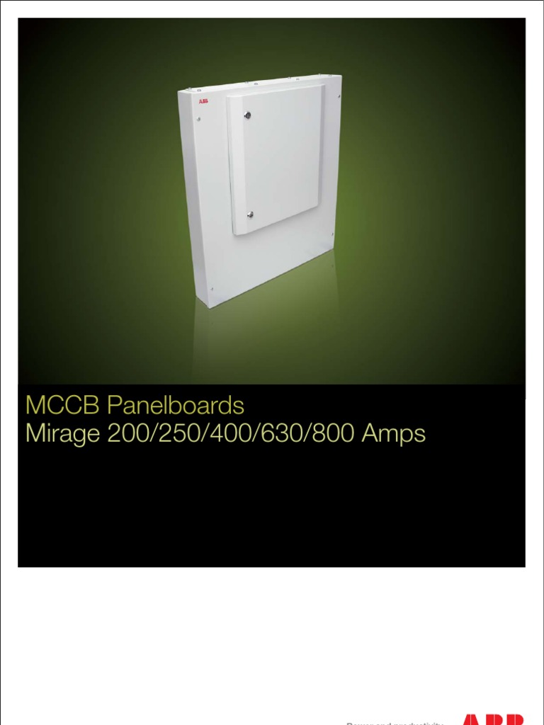 ABB MCCB Panelboards Mirage | Alternating Current | Physical Quantities