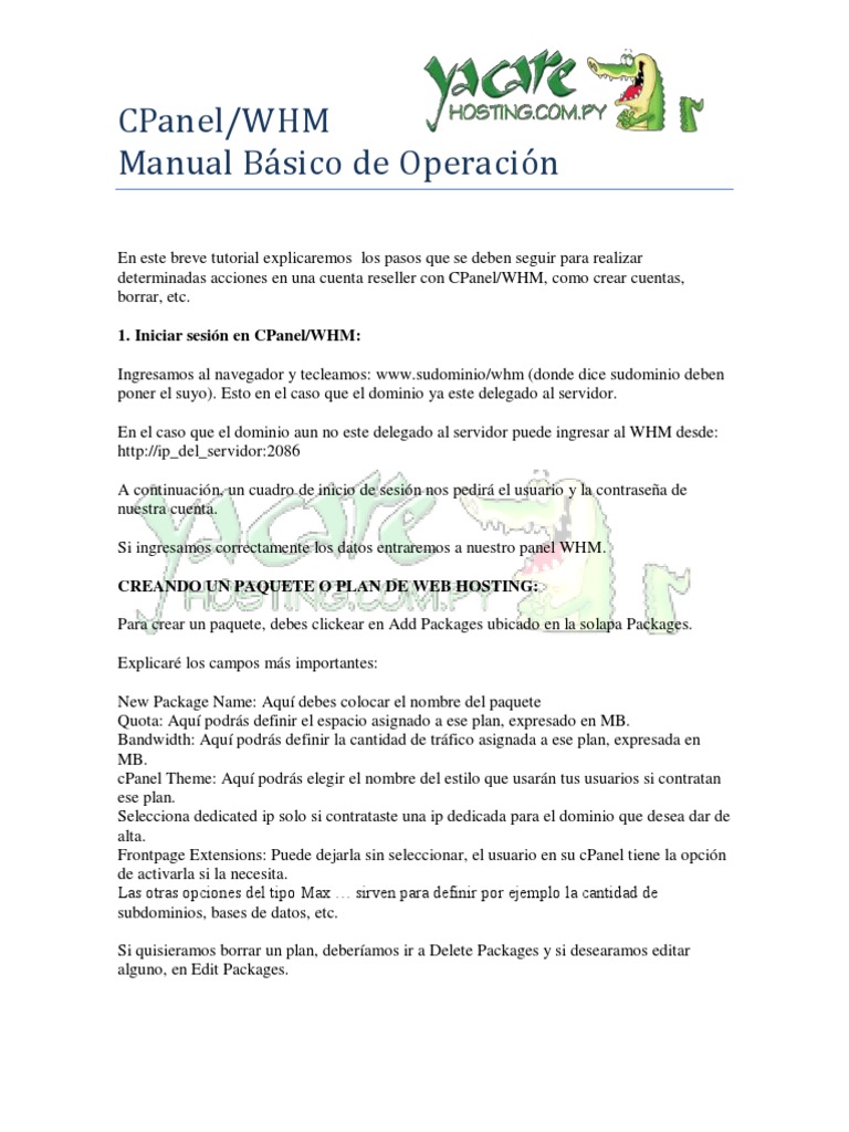 Guía SEO para CPanel/WHM Reseller | PDF | Correo electrónico | Contraseña
