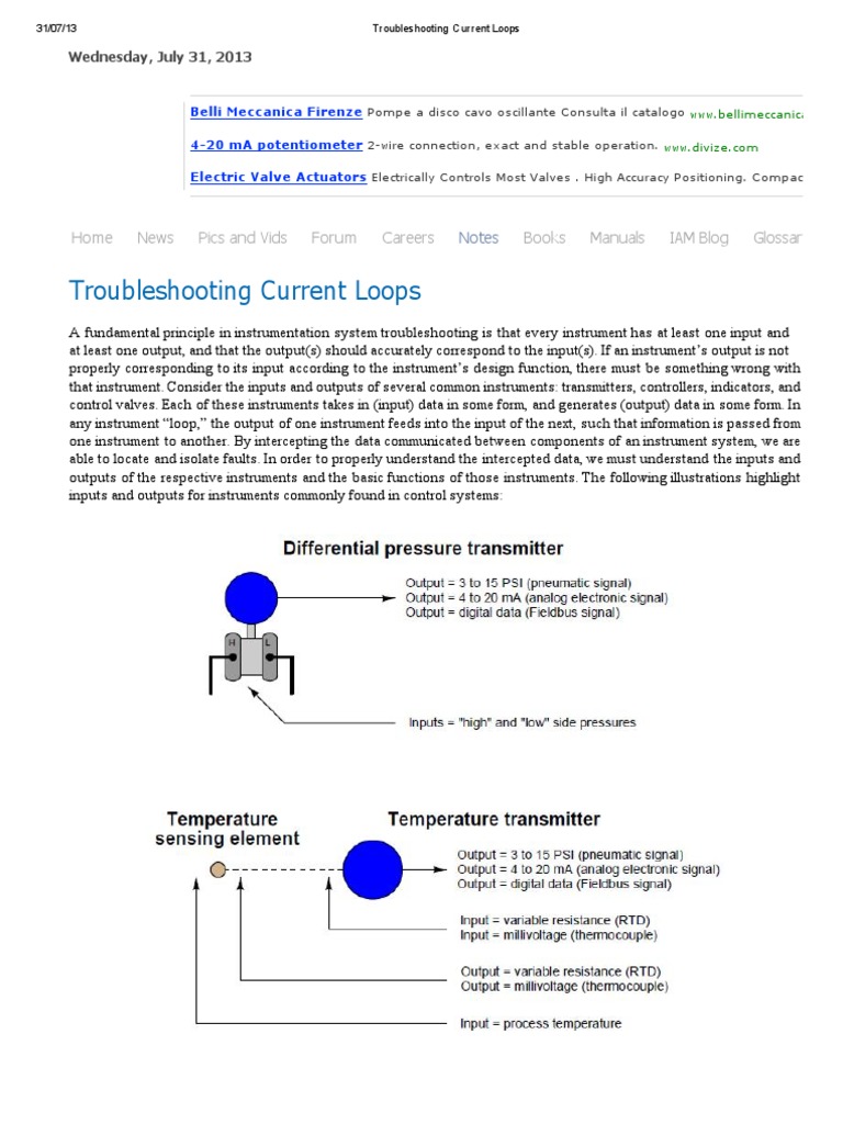Troubleshoot 4-20 mA loops | PDF | Resistor | Voltage