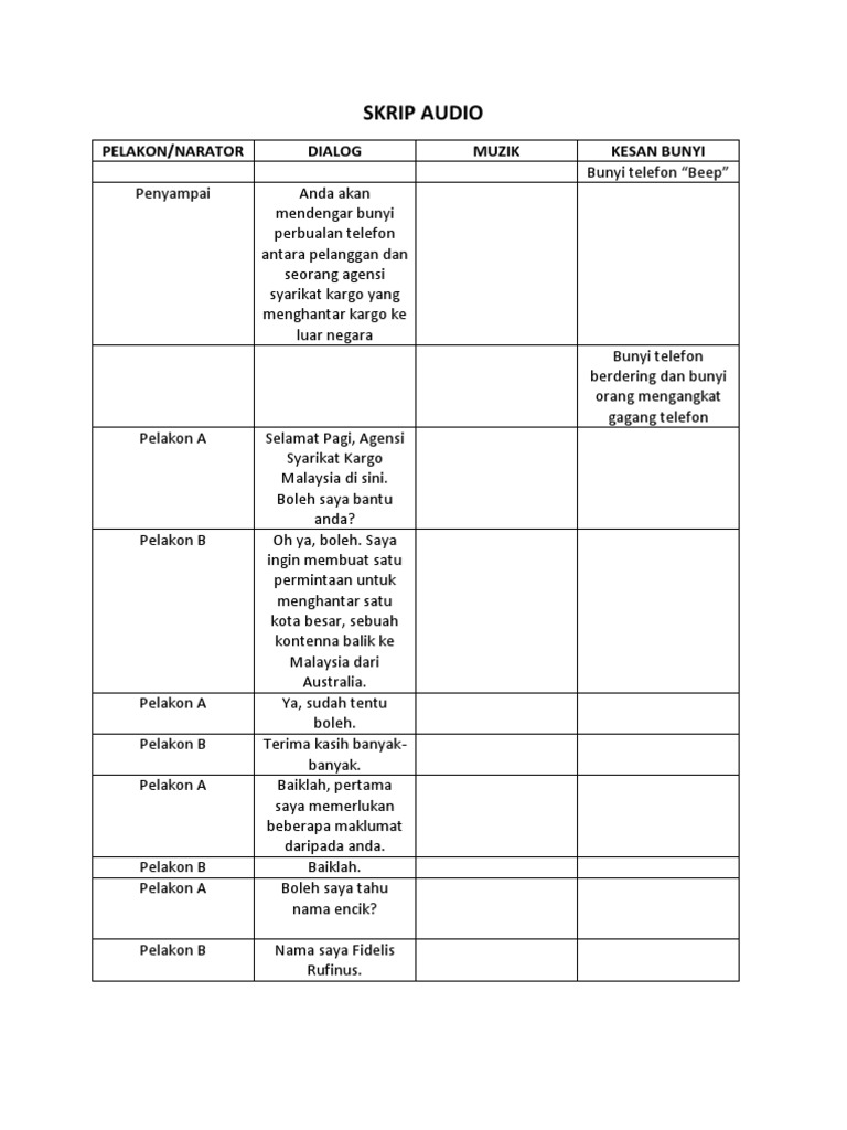 Skrip Audio | PDF