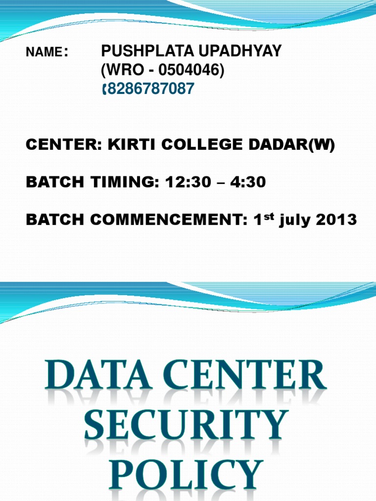 Data Center Security Policy | Download Free PDF | Physical Security | Security