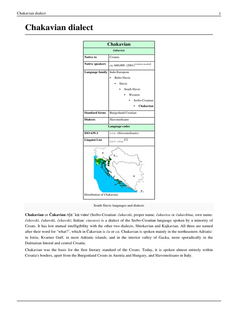 Chakavian Dialect | PDF | Dialect | Language Varieties And Styles