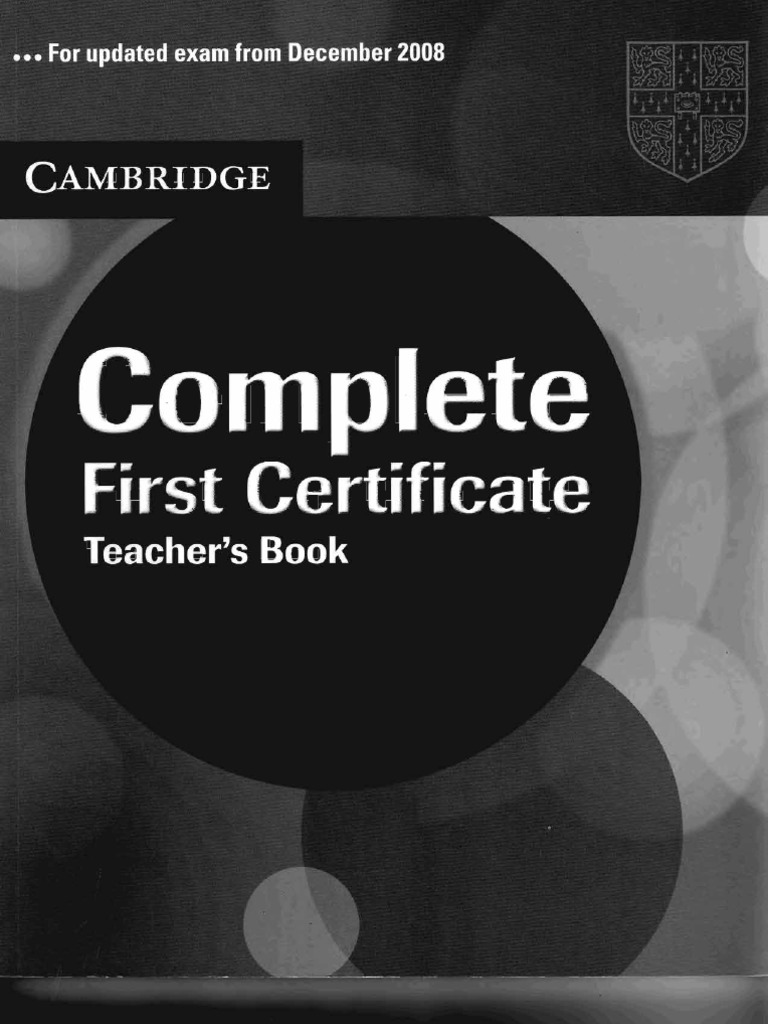 Complete First Certificate Teacher S Book PDF | PDF
