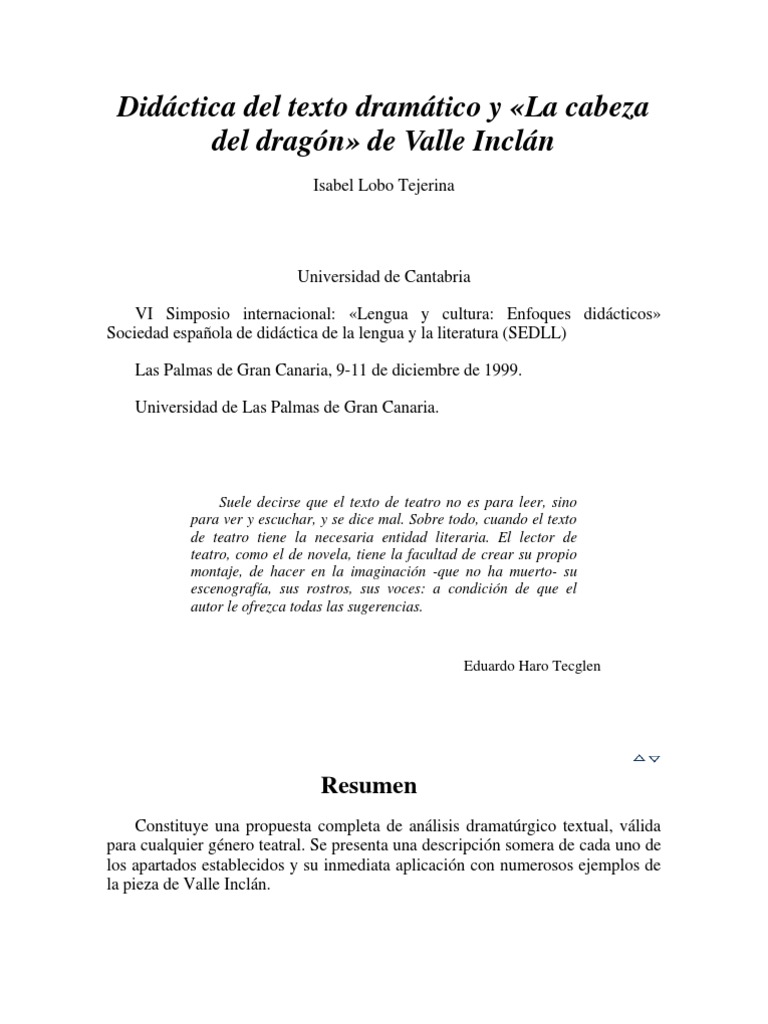 Actividad Sobre Un Texto Dramático | PDF | Teatro | Lectura (proceso)