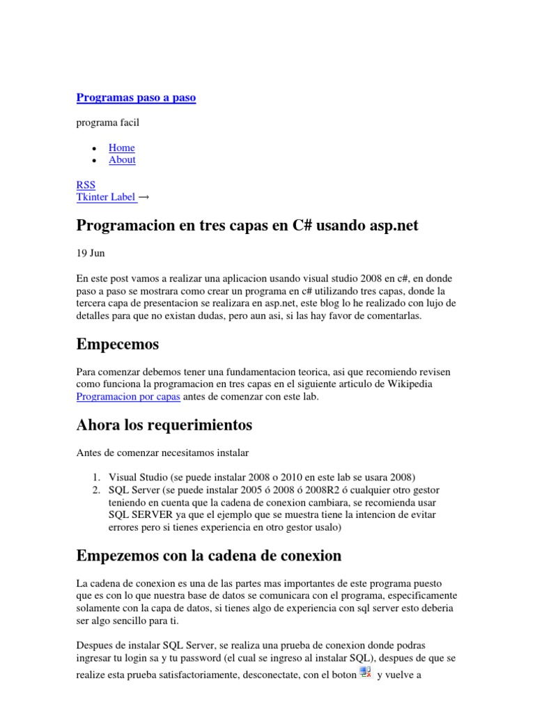 Capas | PDF | SQL | Tabla (base de datos)